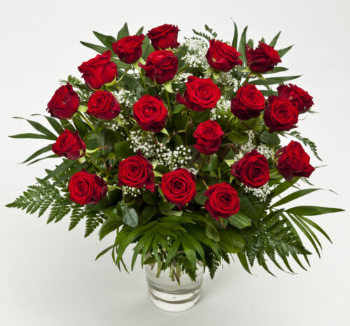 Rundgebundener Strauß in Rot - Blumen Kleissner Graz
